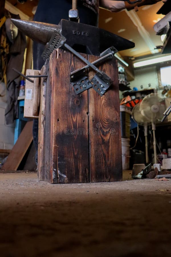 Modern Blacksmith Working in His Shop Stock Photo - Image of sanding ...