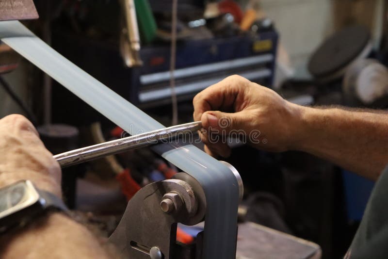 Modern Blacksmith Working in His Shop Stock Image - Image of anvil ...