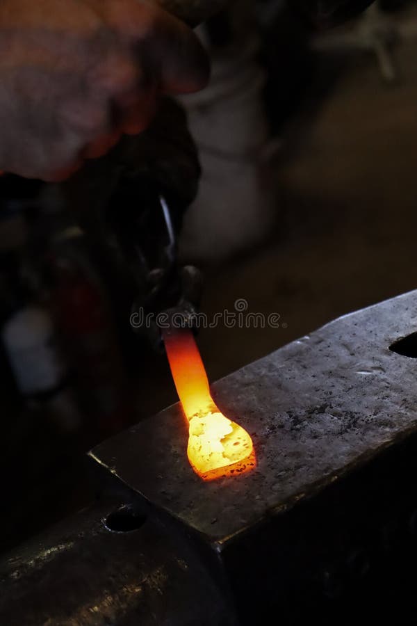 Modern Blacksmith Working in His Shop Stock Photo - Image of iron, drum ...