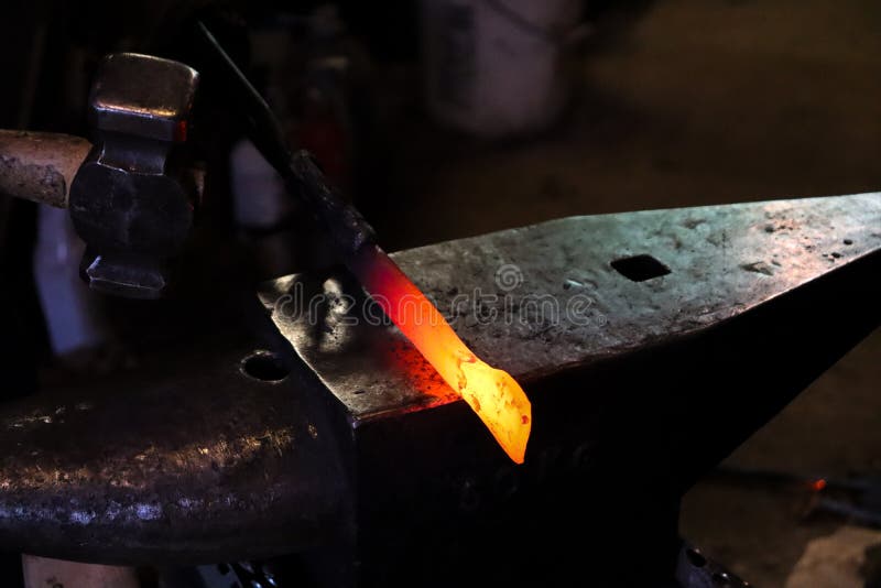 Modern Blacksmith Working in His Shop Stock Photo - Image of modern ...