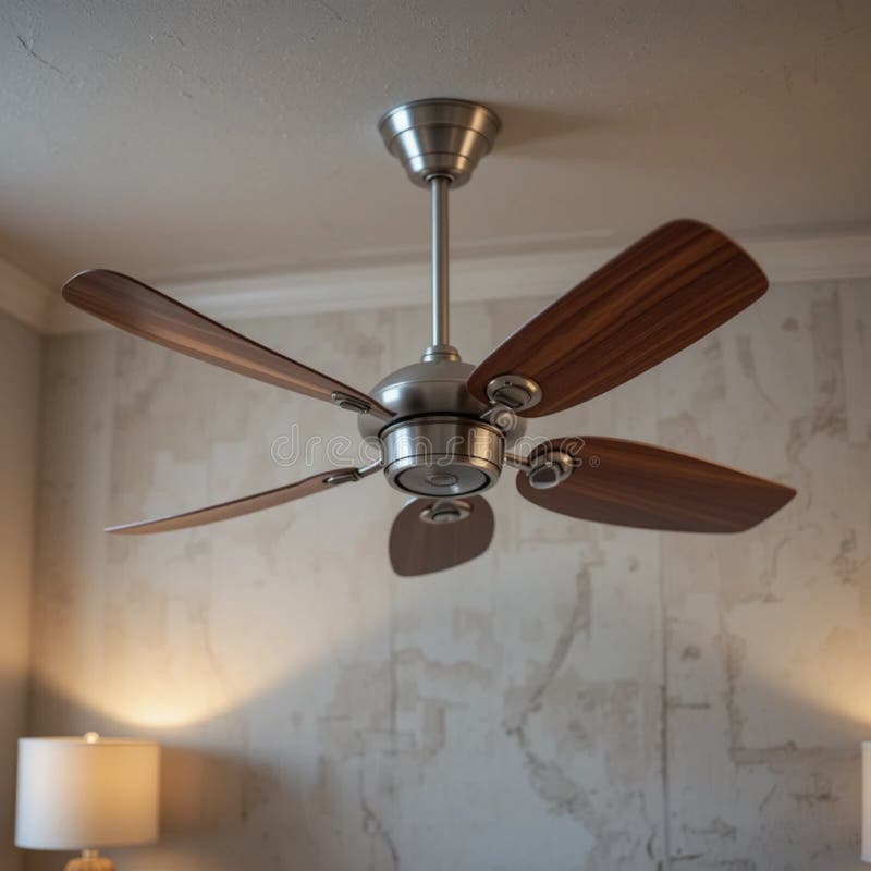 Modern 5-Blade Ceiling Fan stock image. Image of modern - 358438211