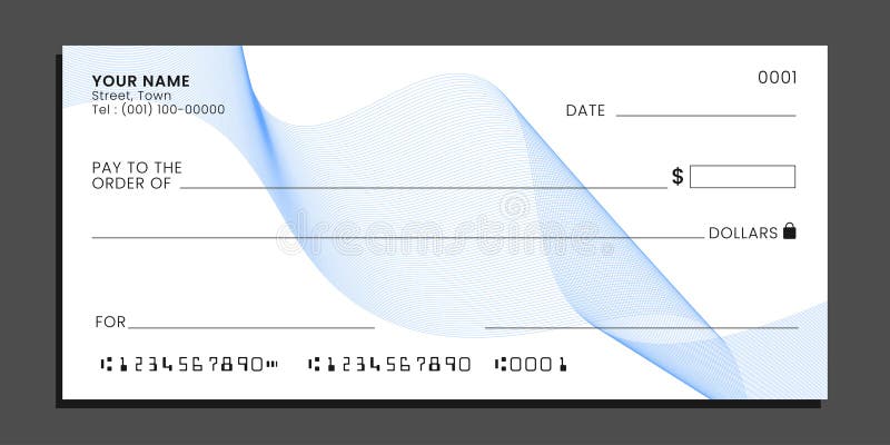 Modern Blank Bank Cheque Check Voucher Mockup Template. Vector Stock ...