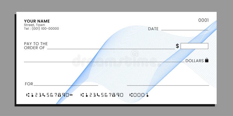 Modern Blank Bank Cheque Check Voucher Mockup Template. Vector Stock ...