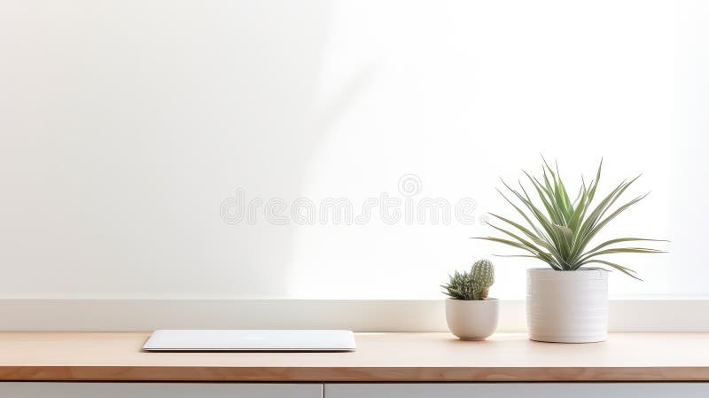 Modern Blank Desktop on Desk Stock Illustration - Illustration of ...