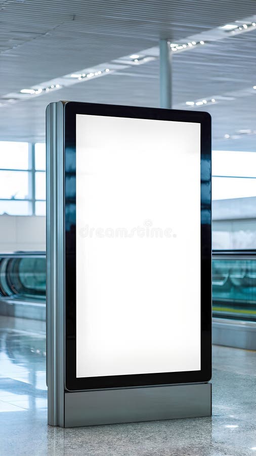 Modern Blank Digital Display Stands Tall in a Bright Interior Space ...