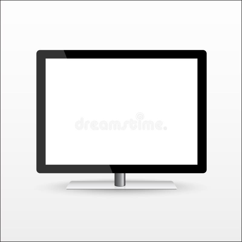 Blank Flat Screen LCD Monitor Stock Illustration - Illustration of ...