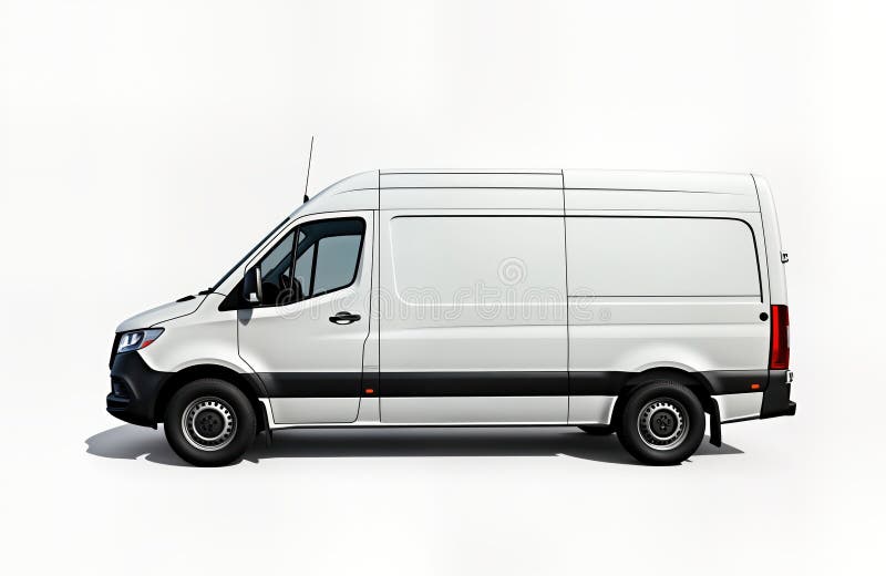 Modern Blank Panel Van Side View. Empty Delivery Vehicle Isolated on ...