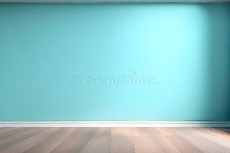 Modern Blank Room Blue Turquoise Wall with Sunlight at Window, Blank ...
