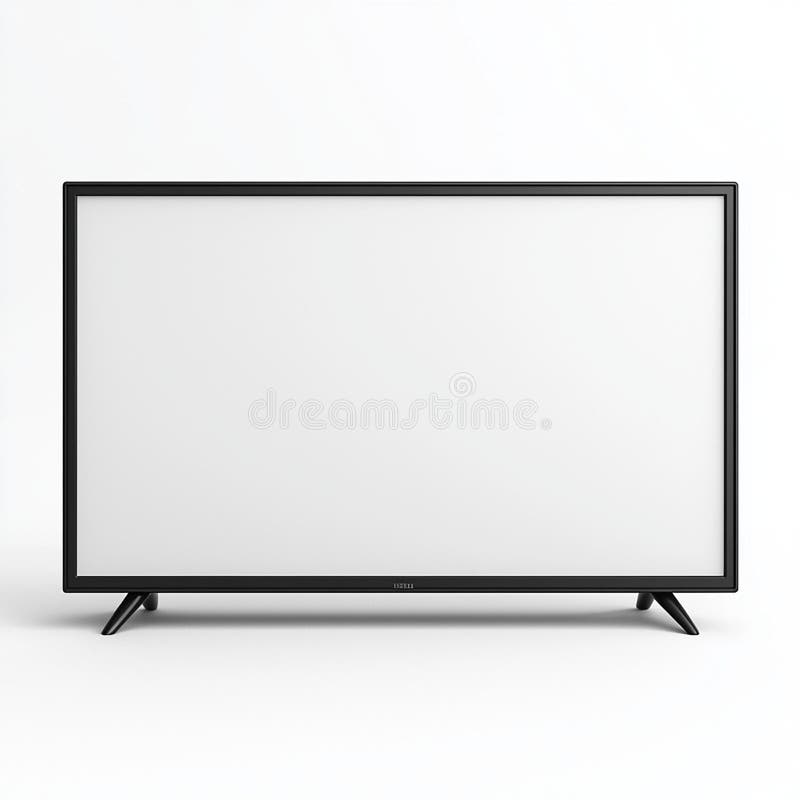 Modern Blank Television Screen on a Minimalistic Backdrop Stock ...