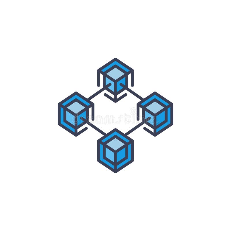 Blockchain Technology Round Vector Illustration Stock Vector ...