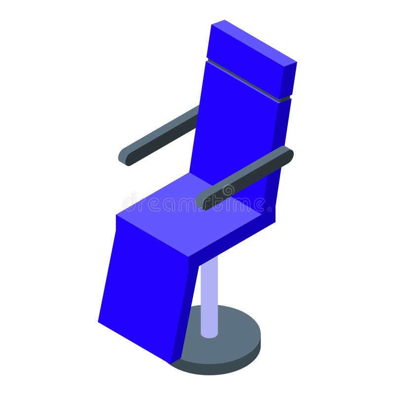 Modern Blue Adjustable Swivel Chair Standing on Single Leg Stock Vector ...