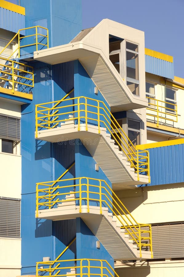 Modern Blue Apartments Block Stock Image - Image of modern, construct ...
