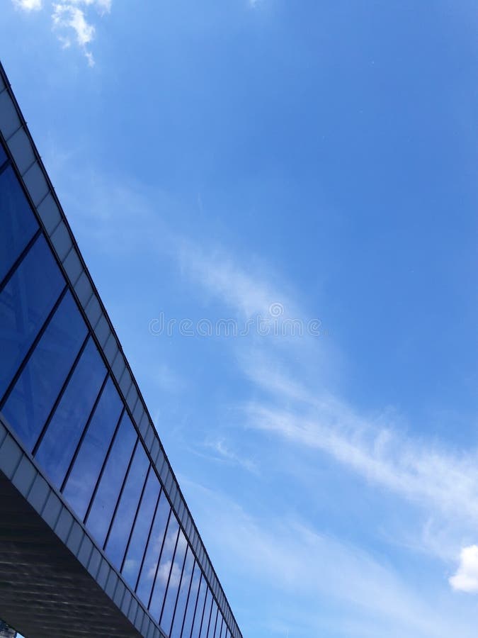 Modern Blue Architecture Under the Sky Stock Image - Image of view ...
