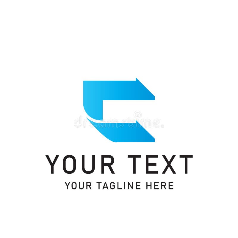 Modern Blue Arrow Logo with Customizable Text Stock Vector ...