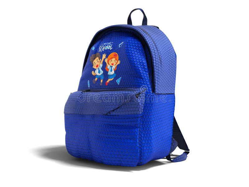 Modern Blue Backpack in School for Teenager with the Image of Th Stock ...