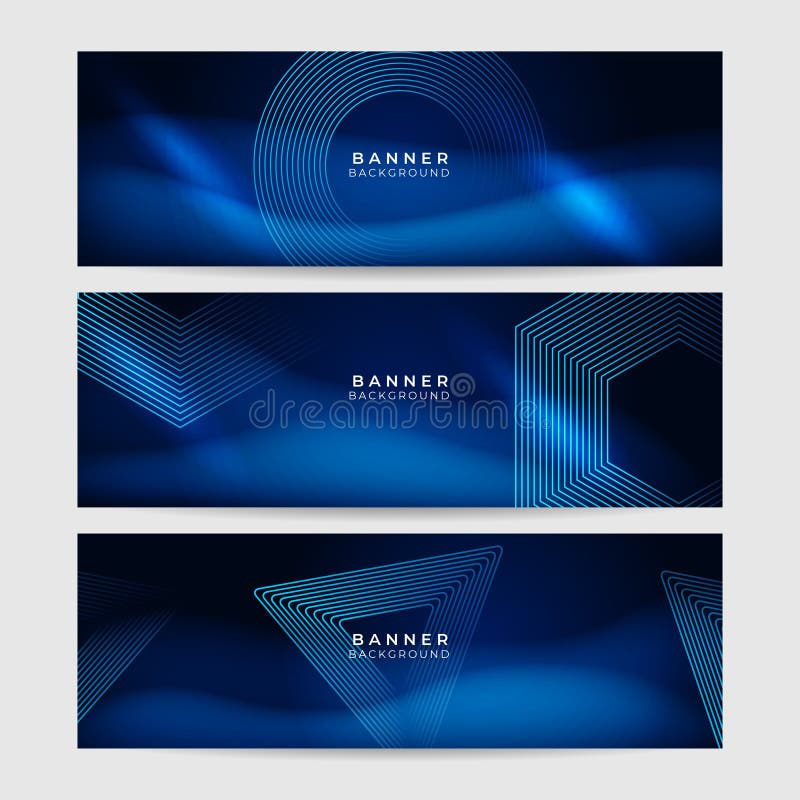 Modern Blue Banner Background. Modern Abstract Gradient Dark Navy Blue ...