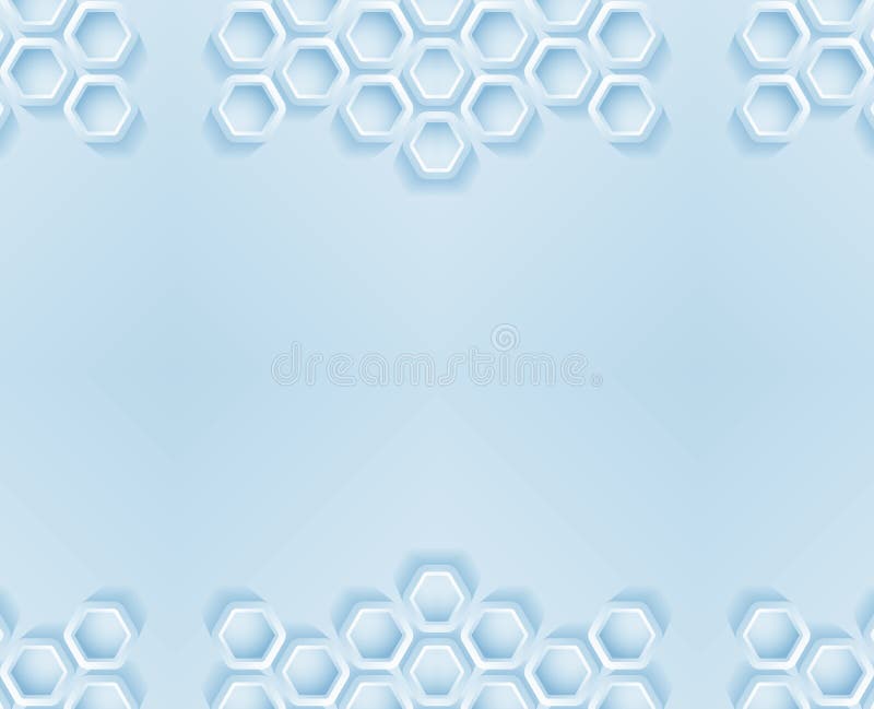 Modern Blue Border Frame with Hexagons Stock Illustration ...