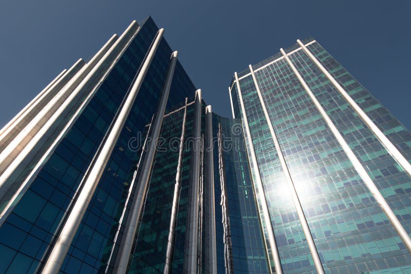 Blue Modern Architecture Buildings Stock Photo - Image of corporate ...