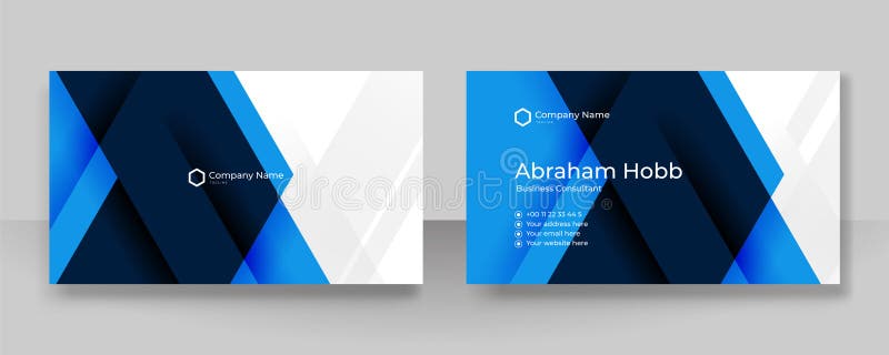 Modern Blue Business Card Template Design with Professional Corporate ...