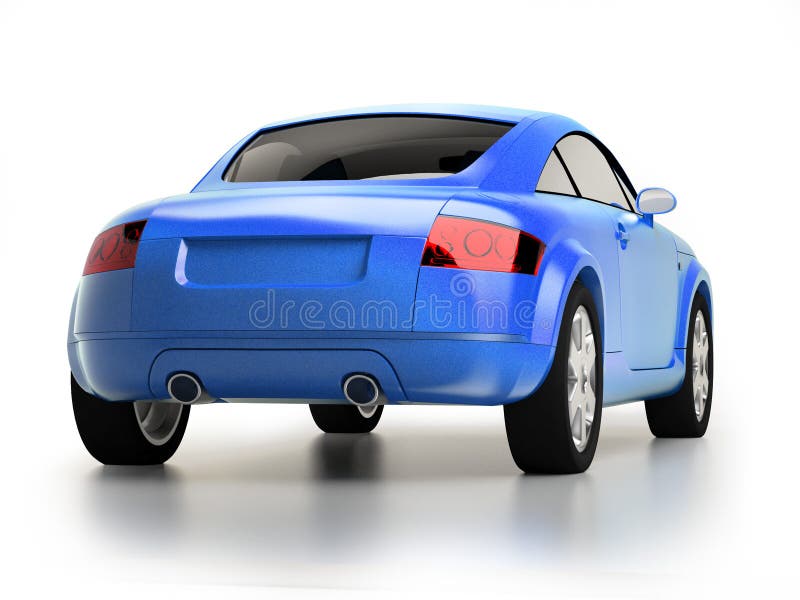 Modern blue car back view stock illustration. Illustration of drive ...