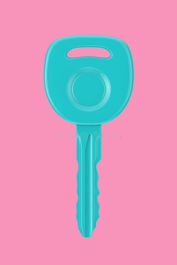 Modern Blue Car Key in Duotone Style. 3d Rendering Stock Illustration ...
