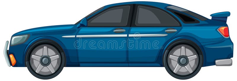 A modern blue car stock vector. Illustration of side - 354091718