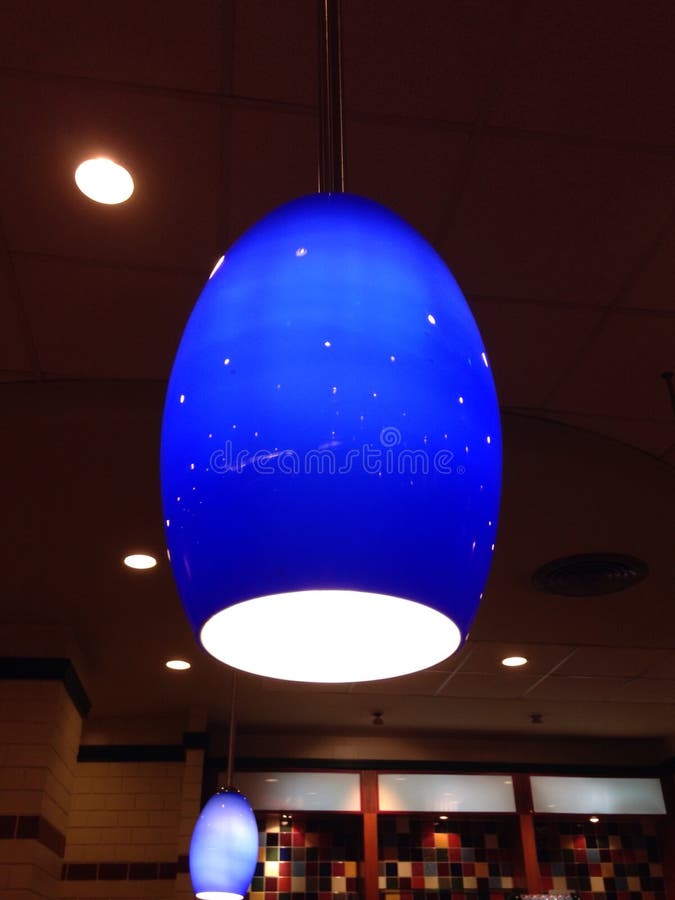 Modern blue ceiling light stock image. Image of room - 51370109