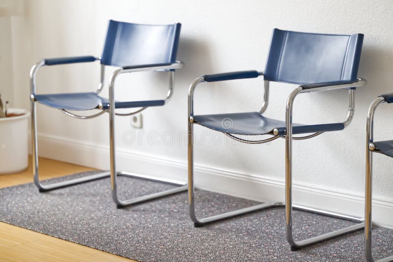 Modern Blue Chairs in Minimalist Interior Stock Photo - Image of inside ...