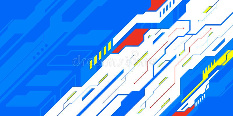 Modern Blue Cybernetic Technology Banner Background Stock Illustration ...