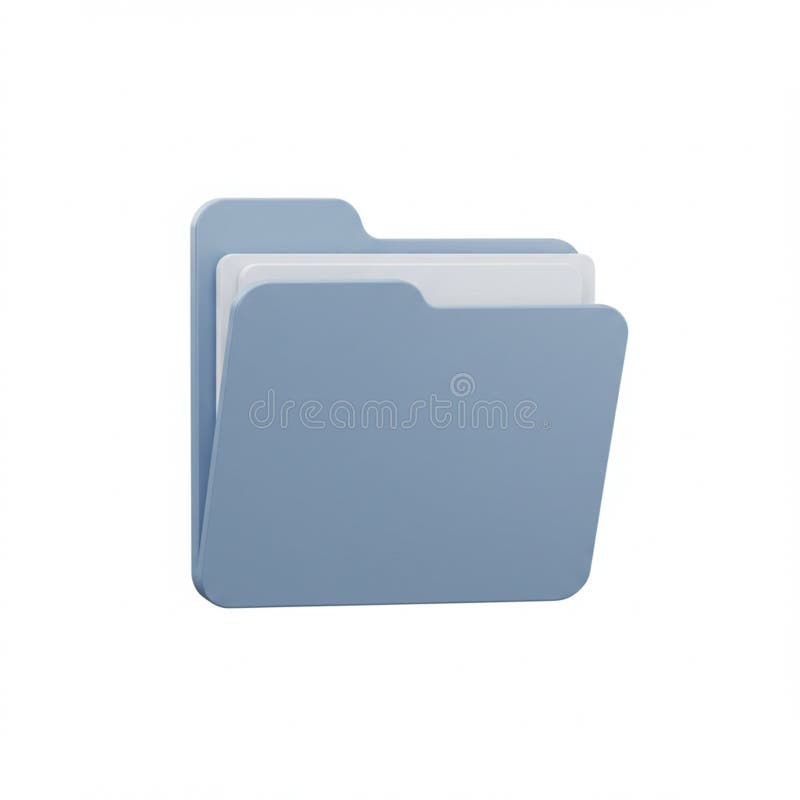 Blue Digital File Folder Icon Design Modern Interface Application 3D ...