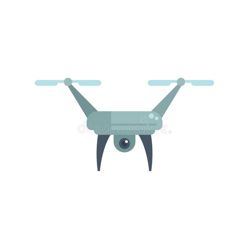 Modern Blue Drone Flying with Camera Recording Stock Illustration ...