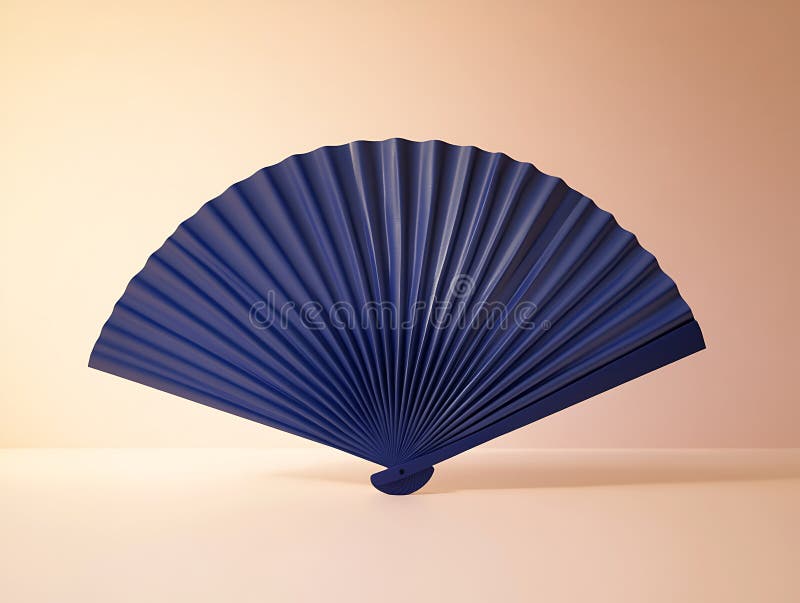 Modern Blue Fan with Subtle Shadow on Warm Background Stock Image ...