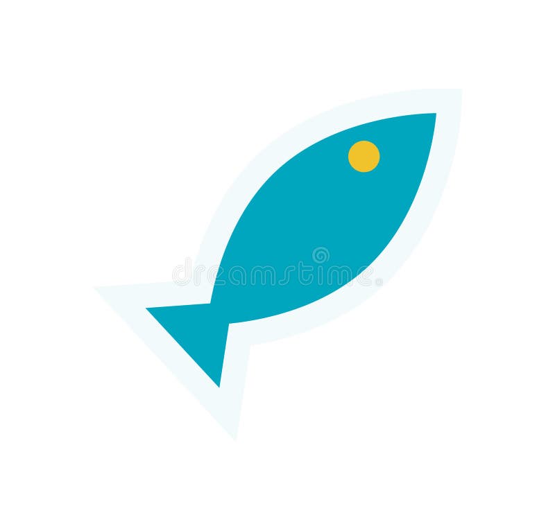 Modern Blue Fish Element Sticker Stock Illustration - Illustration of ...