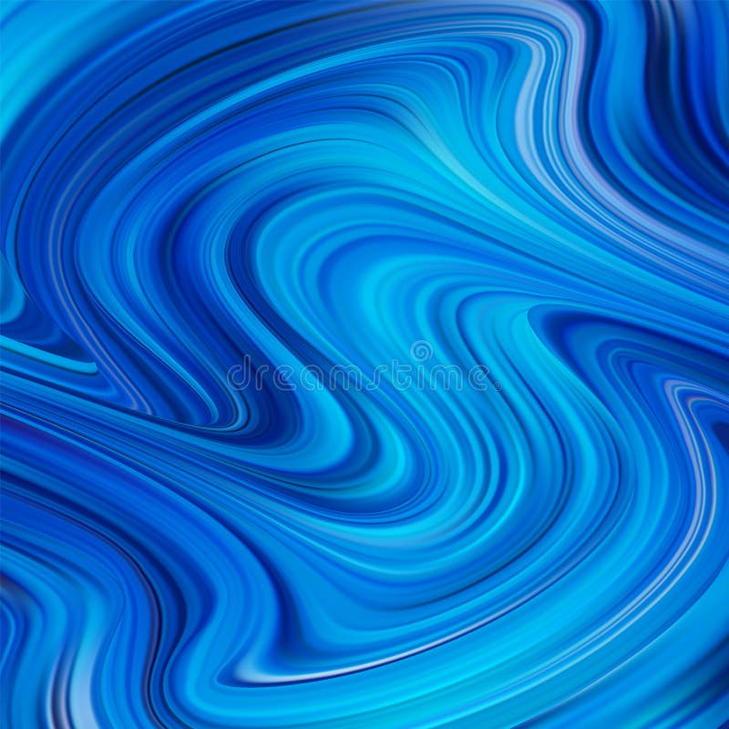 Modern Blue Color Flow Background. Abstract Wave Twisted Liquid Shape ...