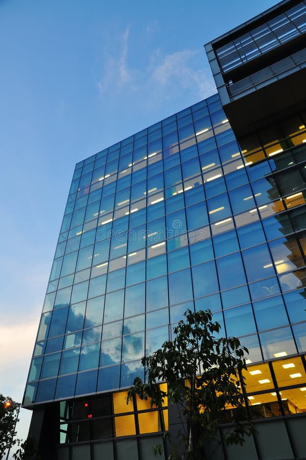 Modern blue glass building stock photo. Image of city - 7323896
