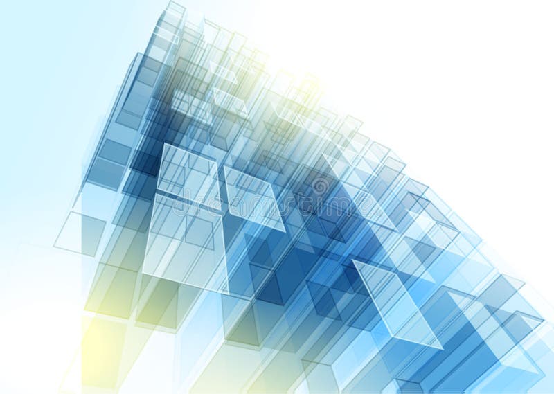 Modern Blue Glass Wall of Office Building Stock Vector - Illustration ...