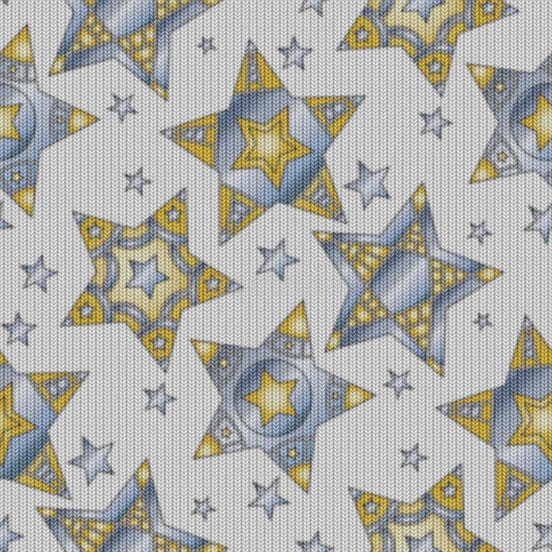 Seamless Tiling Star Texture with Knit Structure Stock Illustration ...