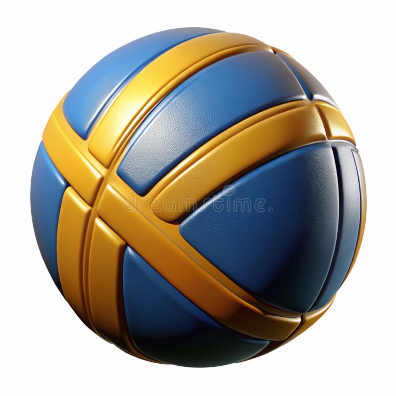 Modern Blue and Gold Textured Spherical Design Object with Crossed ...