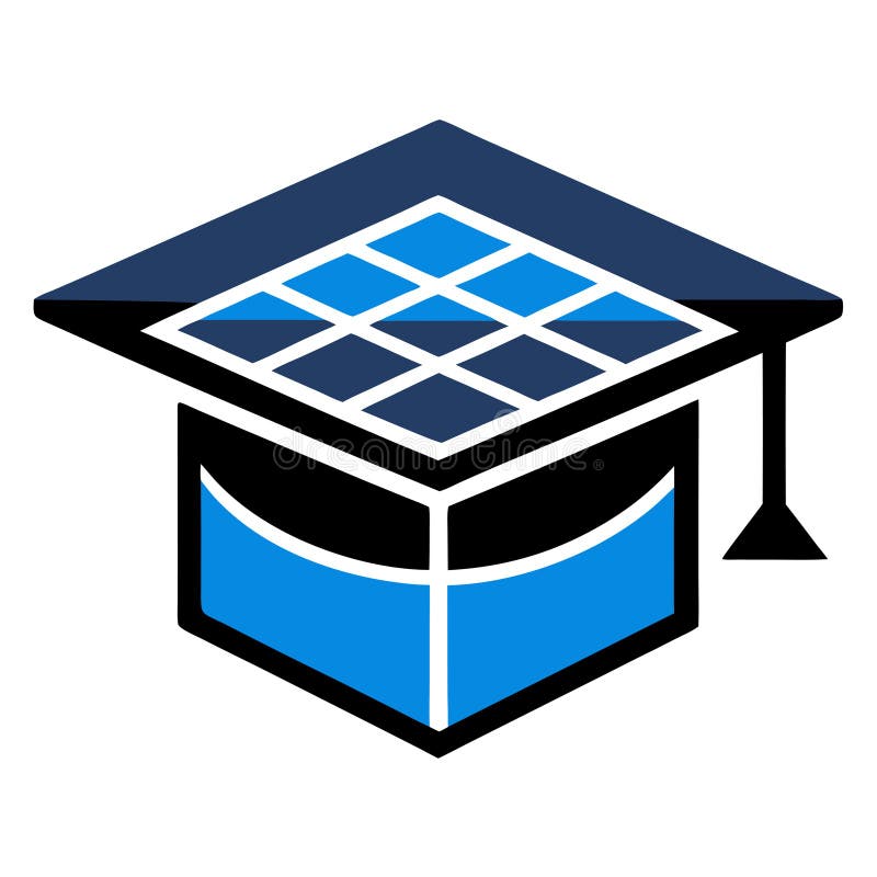 Modern Blue Graduation Cap Icon Vector for Education and Learning Stock ...