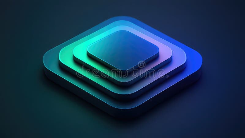 Modern Blue and Green Square Icon with Minimalist Gradient Style ...