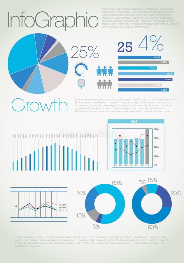 Modern blue infographic stock vector. Illustration of network - 24725646