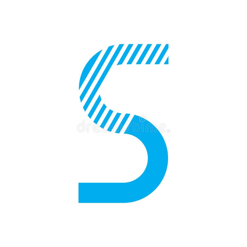 Modern Abstract Blue Letter S Logo Design with Geometric Lines Stock ...
