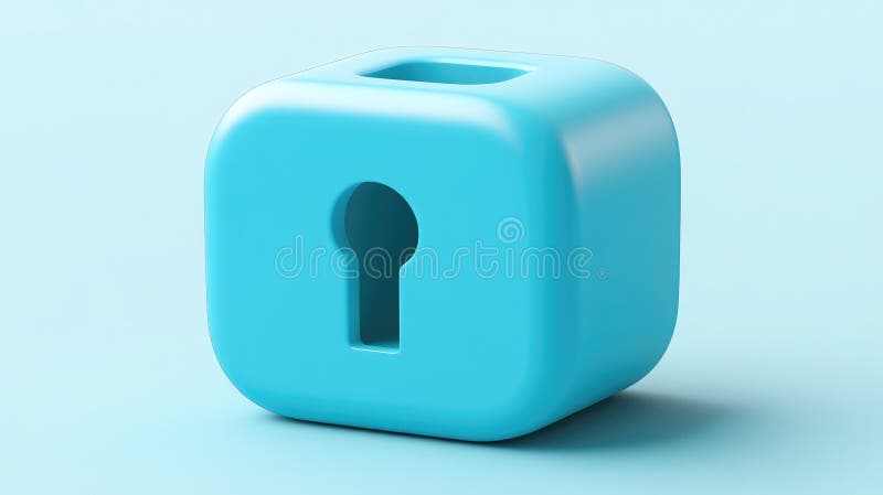 A Modern, Blue Lock Symbol Representing Security and Protection in ...
