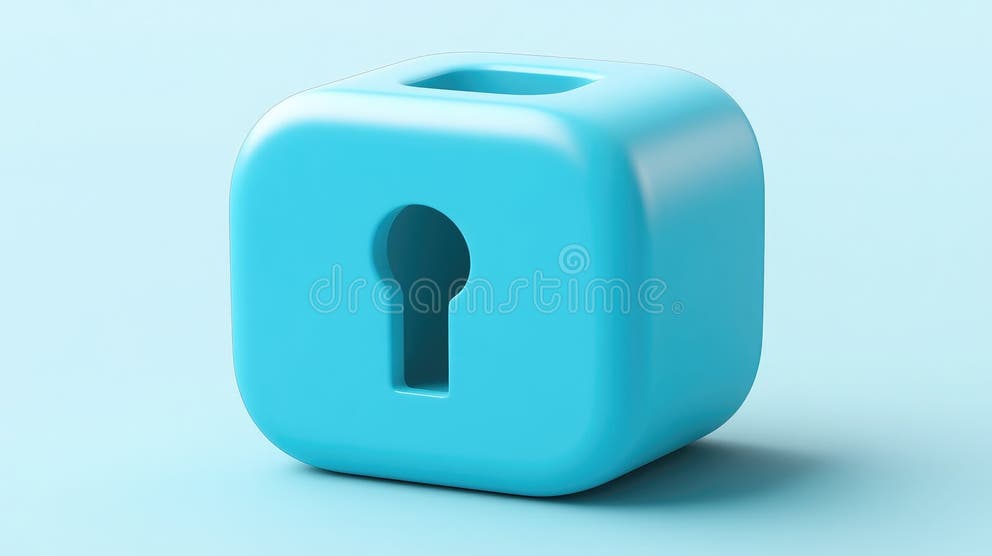 A Modern, Blue Lock Symbol Representing Security and Protection in ...
