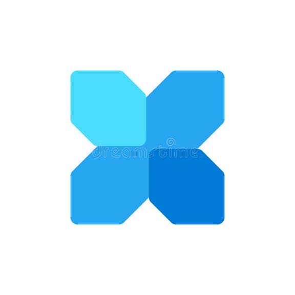 Modern blue X stock vector. Illustration of branding - 187777328