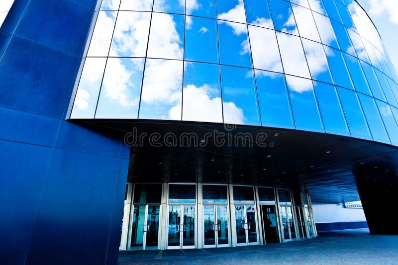 Blue Modern Office Skyscraper Stock Photo - Image of detail, bank: 10693118