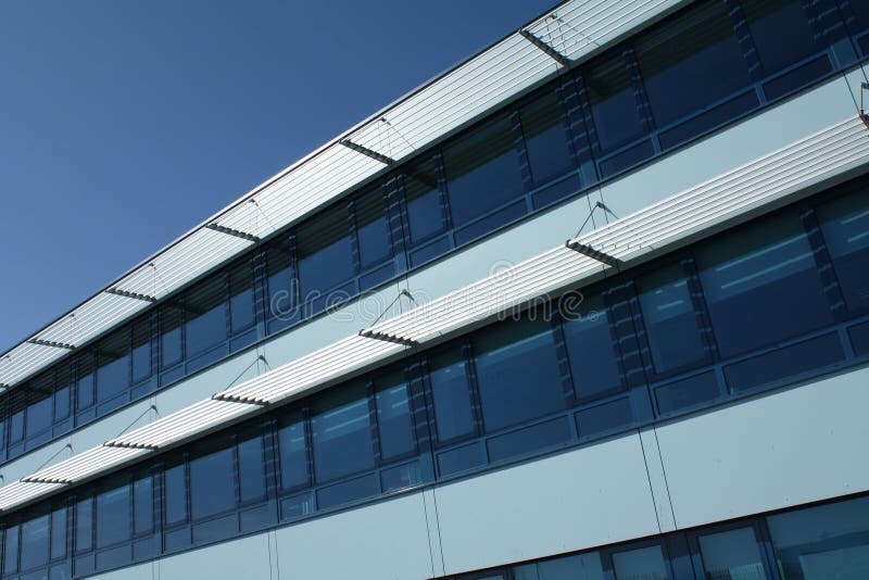 A Modern Blue Office Building Stock Image - Image of blue, construction ...