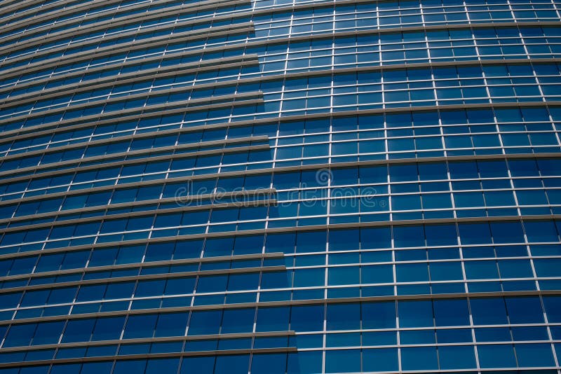 Modern Blue Office Building Stock Image - Image of building, center ...