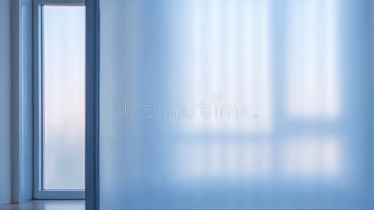 Modern Blue Office Space Featuring an Abstract Blurred Backdrop Stock ...