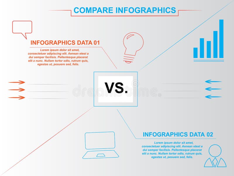 Modern Blue and Orange Compare Infographics Stock Illustration ...